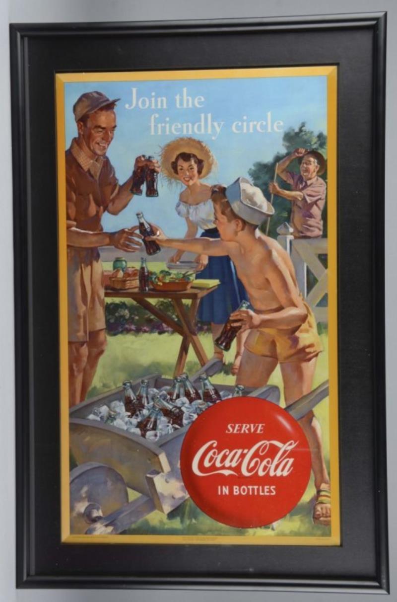 Coca-Cola Lithograph In Frame Value & Price Guide