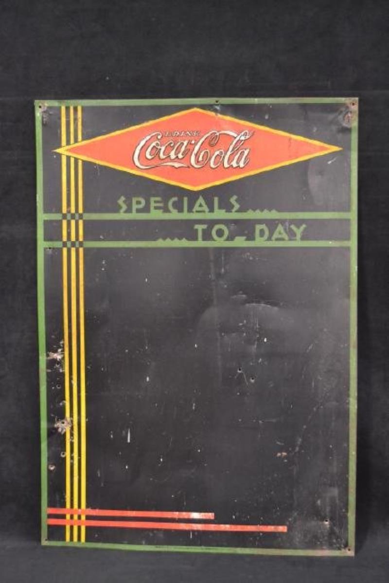Coca-Cola menu board, "Specials To-Day", embossed Value & Price Guide