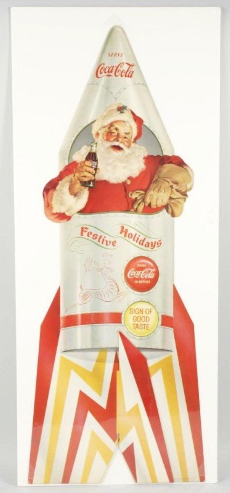 Cardboard Coca-Cola Santa in Rocket Cutout Value & Price Guide Cardboard Coca-Cola Santa in Rocket Cutout Value & Price Guide