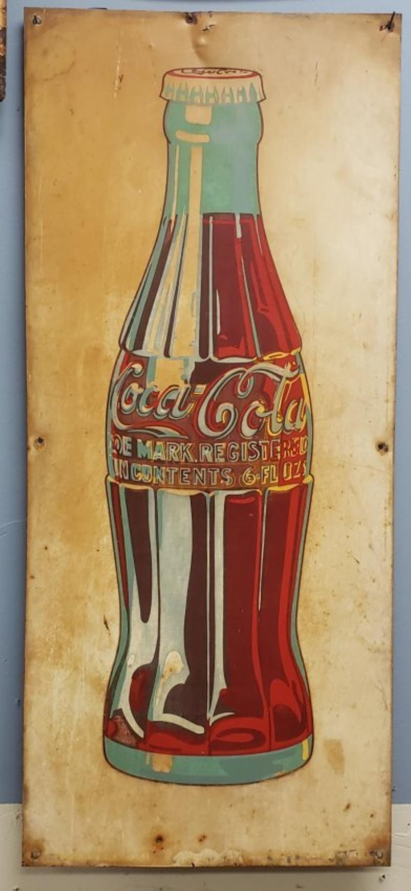1941 Coca-Cola Tin Bottle Sign Value & Price Guide