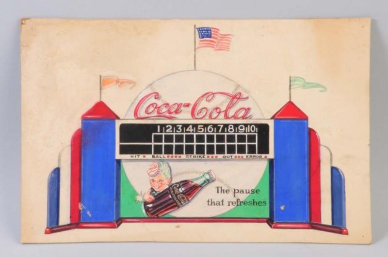 Coca-Cola Scoreboard Sign Original Art Value & Price Guide