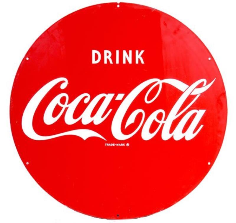 1950's Porcelain Coca - Cola Disc Value & Price Guide
