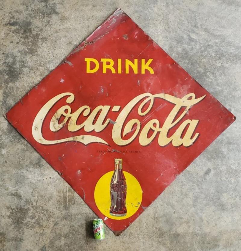 1946 Tin Coca-Cola Diamond Sign Value & Price Guide