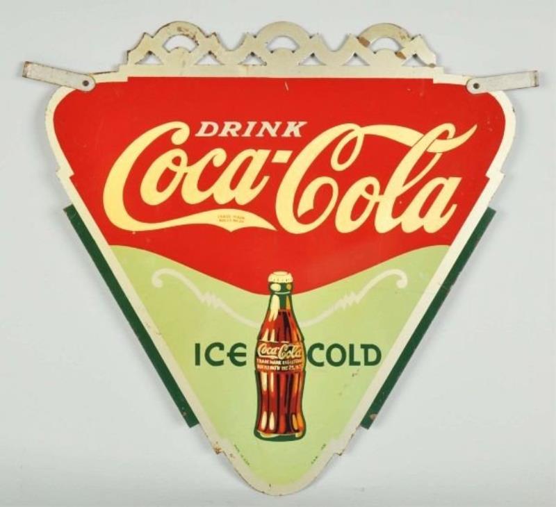 Tin Coca-Cola 2-Sided Triangle Sign Value & Price Guide