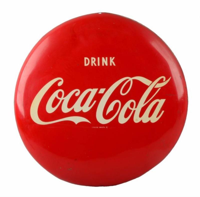 Large Tin Coca-Cola Button Advertising Sign Value & Price Guide