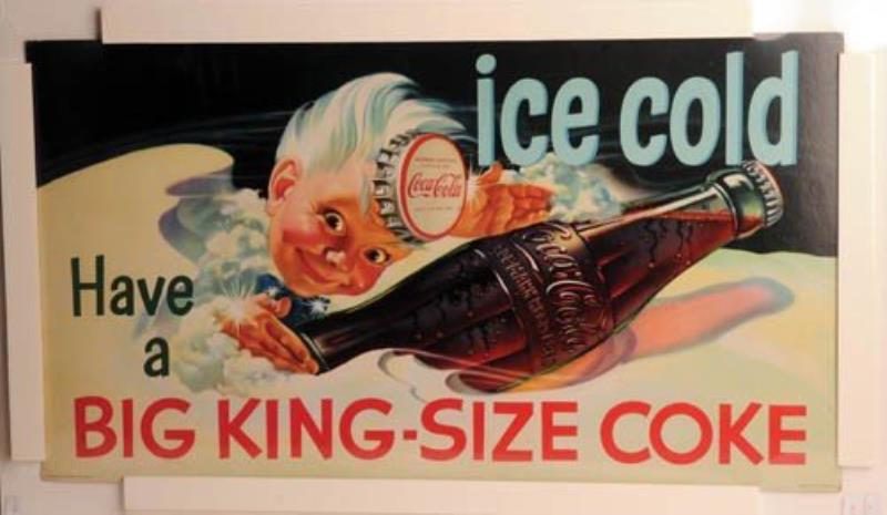 1956 Coca-Cola cardboard sign Sprite Boy Value & Price Guide