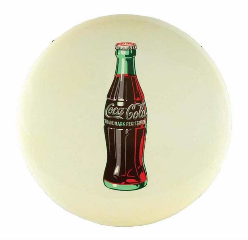 COCA-COLA WHITE BUTTON SIGN Value & Price Guide