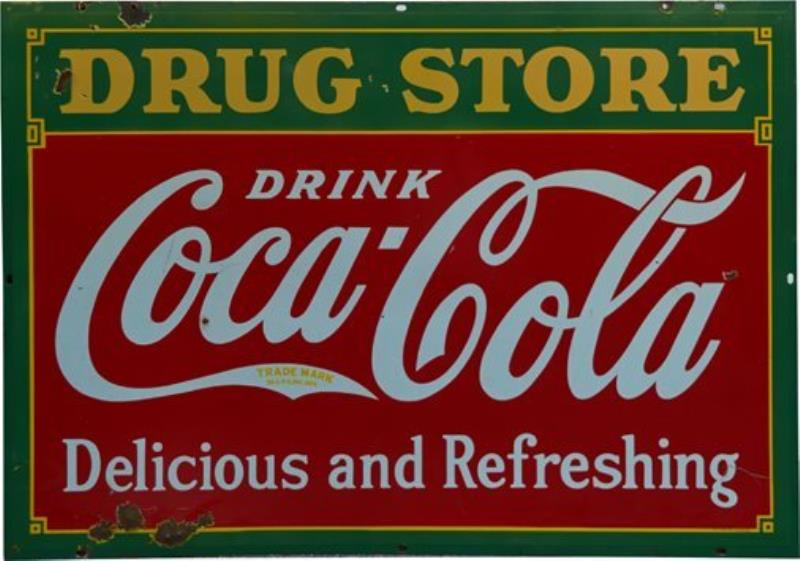 Coca-Cola Double Sided Porcelain Drug Store Sign Value & Price Guide