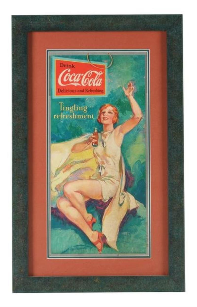 1936 Scarce Coca Cola Cardboard Poster Value Price Guide