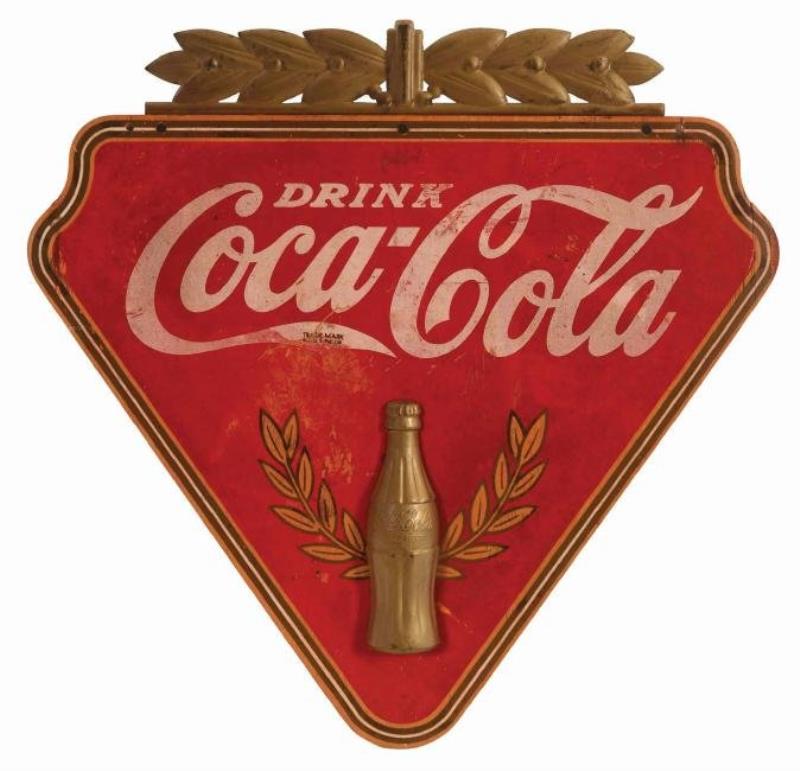 ICE COLD COCA-COLA KAY WOODEN TRIANGLE SIGN Value & Price Guide