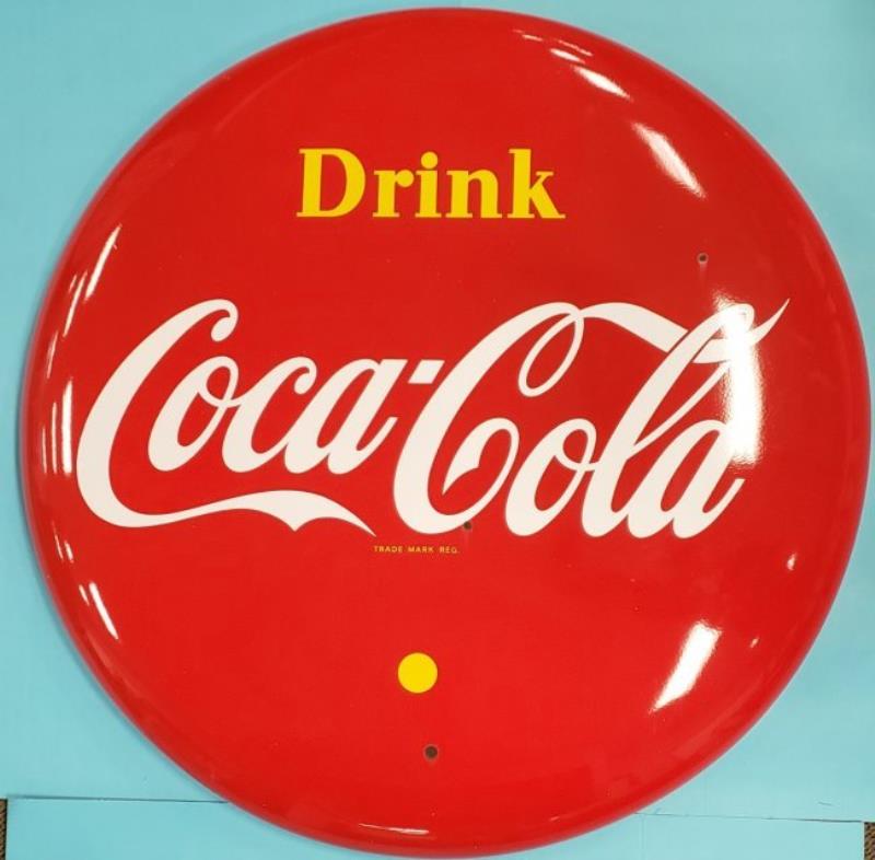 Canadian Porcelain Coca-Cola Button Sign Value & Price Guide