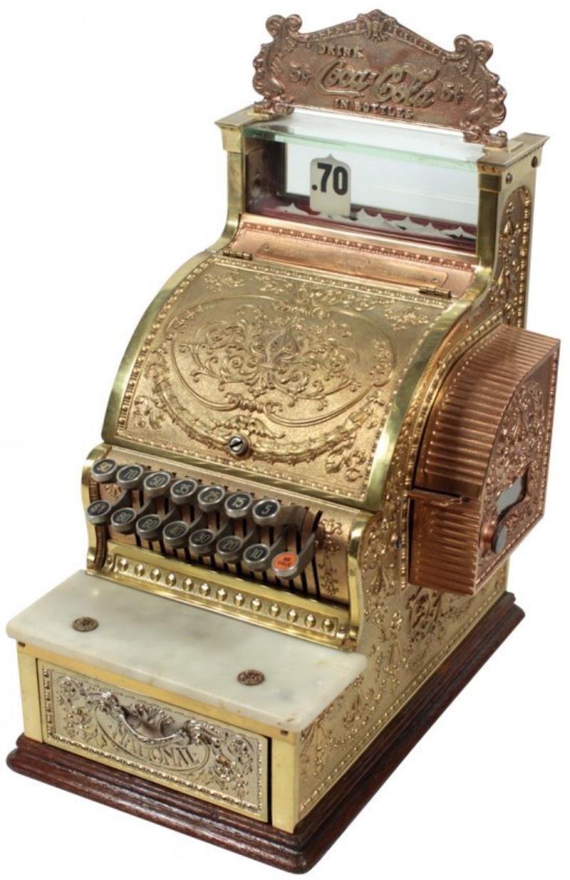 National Cash Register Brass Model 347 With Coca Cola Value & Price Guide