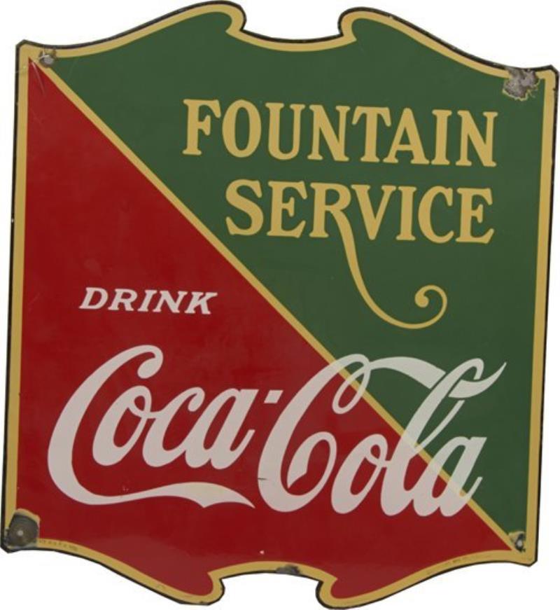 COCA-COLA FOUNTAIN SERVICE SIGN Value & Price Guide