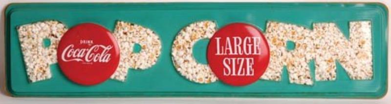 1950s Popcorn and Coca - Cola Hanging Sign Value & Price Guide