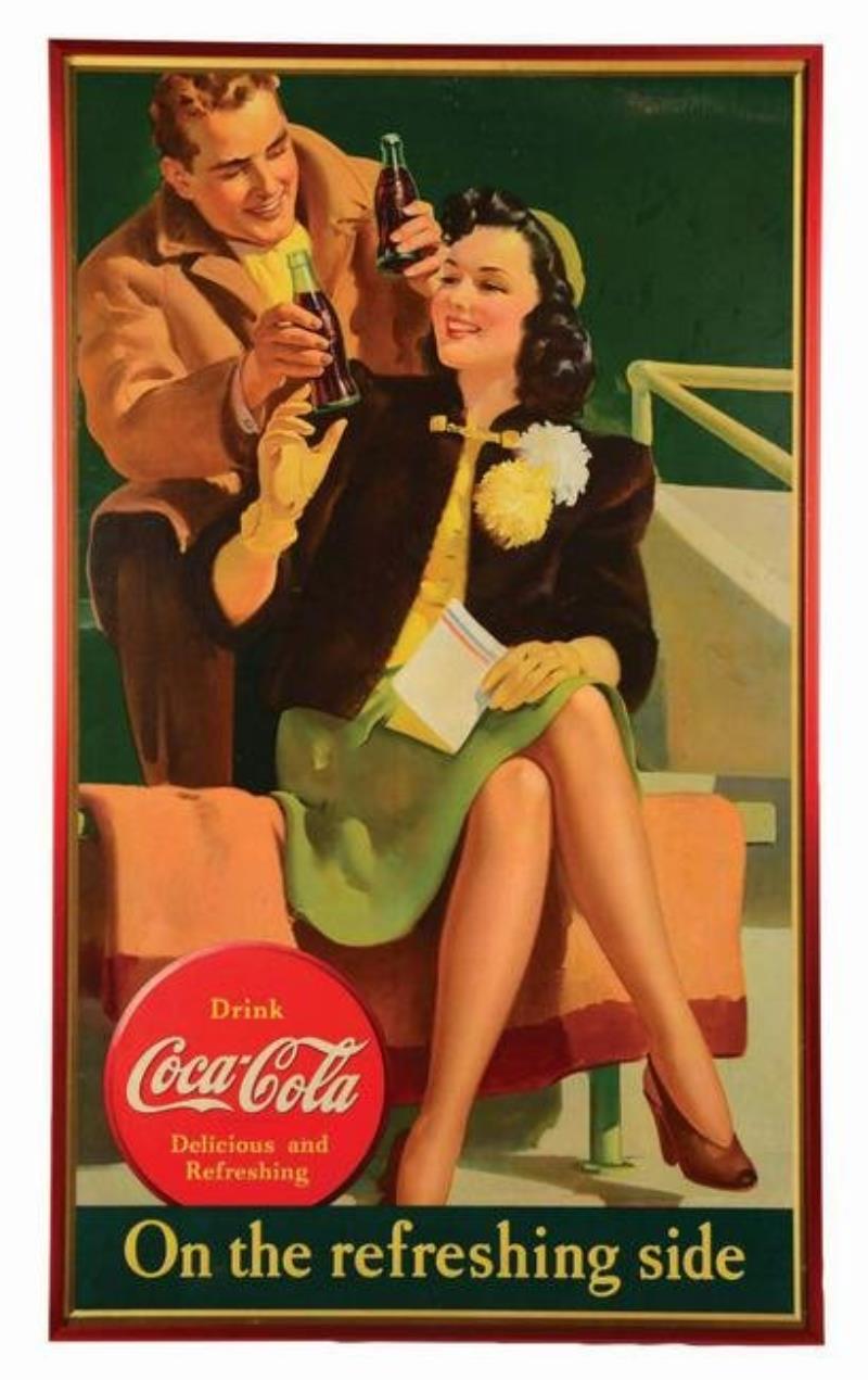 1941 CARDBOARD COCA-COLA ADVERTISING SIGN Value & Price Guide
