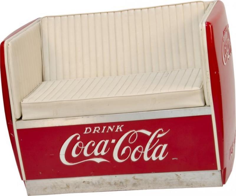Coca-Cola cooler chair, made from a cooler w/ribbed Value & Price Guide