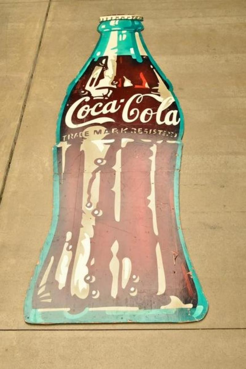 9' TALL COCA-COLA TIN BOTTLE SIGN Value & Price Guide