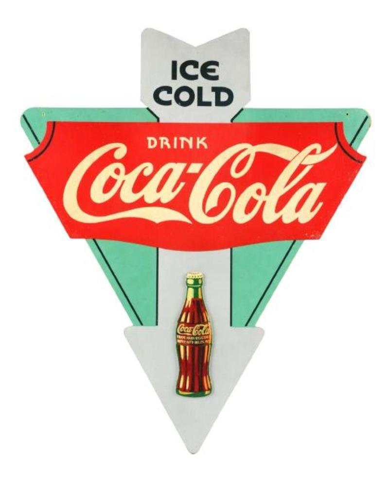 Tin Coca-Cola 2-Sided Triangle Sign Value & Price Guide