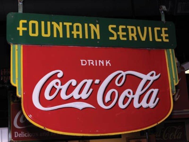 Large Porcelain Coca-Cola Fountain Service Sign Value & Price Guide