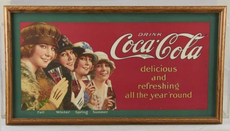 Drink Coca Cola 4 Seasons Advertisement In Frame Value & Price Guide