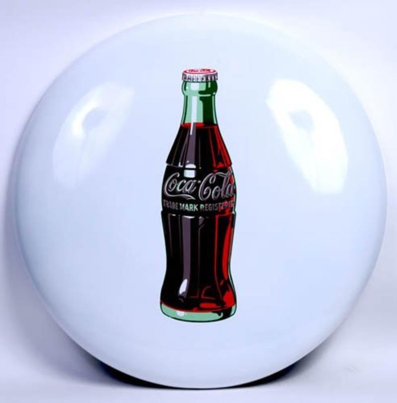 COCA-COLA 36 INCH PORCELAIN BUTTON SIGN Value & Price Guide