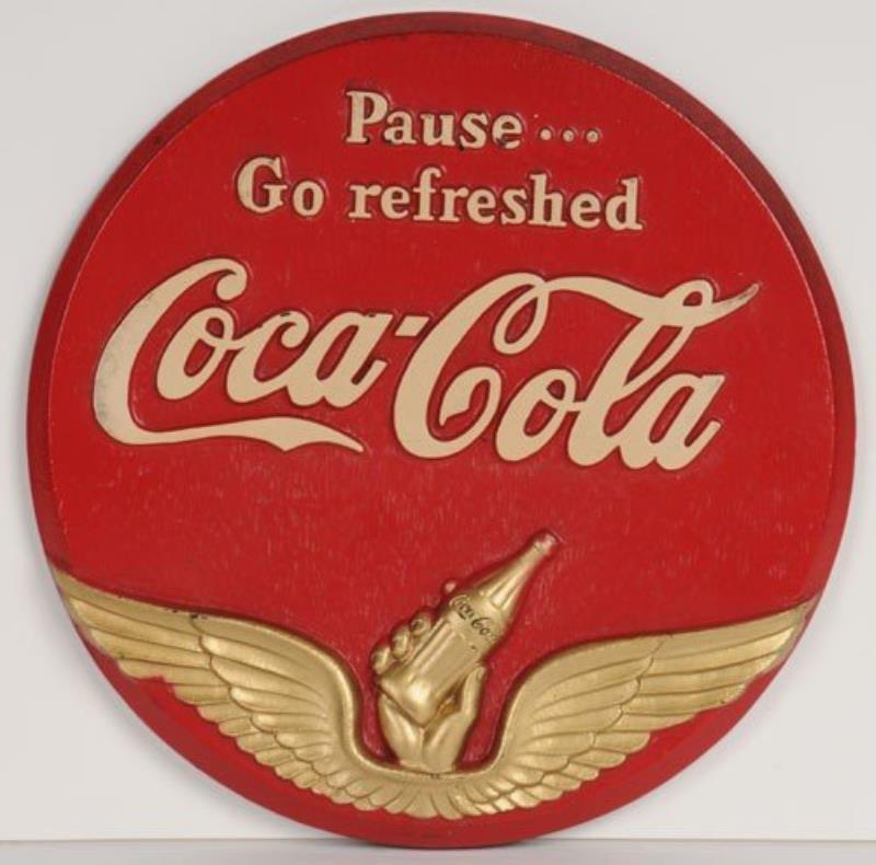 CIRCA 1941 EMBOSSED COCA-COLA SIGN Value & Price Guide