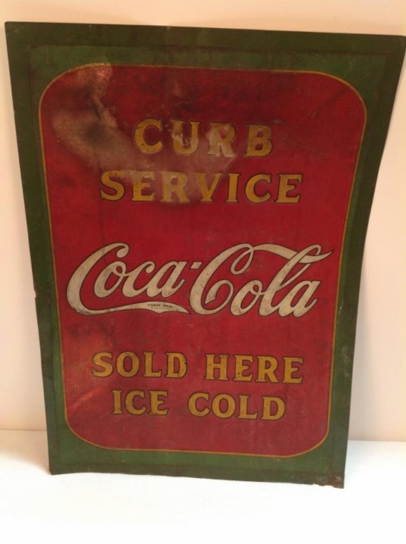 Coca-Cola Curb Service sign, double-sided embossed Value & Price Guide
