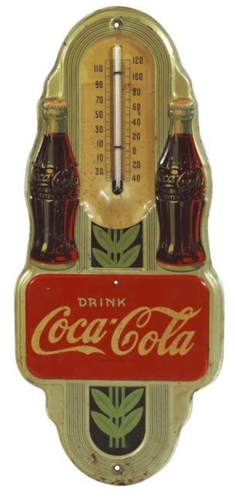 Coca-Cola thermometer, "Drink Coca-Cola in Bottles", Value & Price Guide