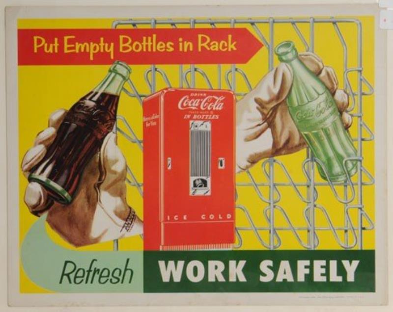 1956 COCA-COLA LARGE CARDBOARD CUT-OUT SIGN Value & Price Guide