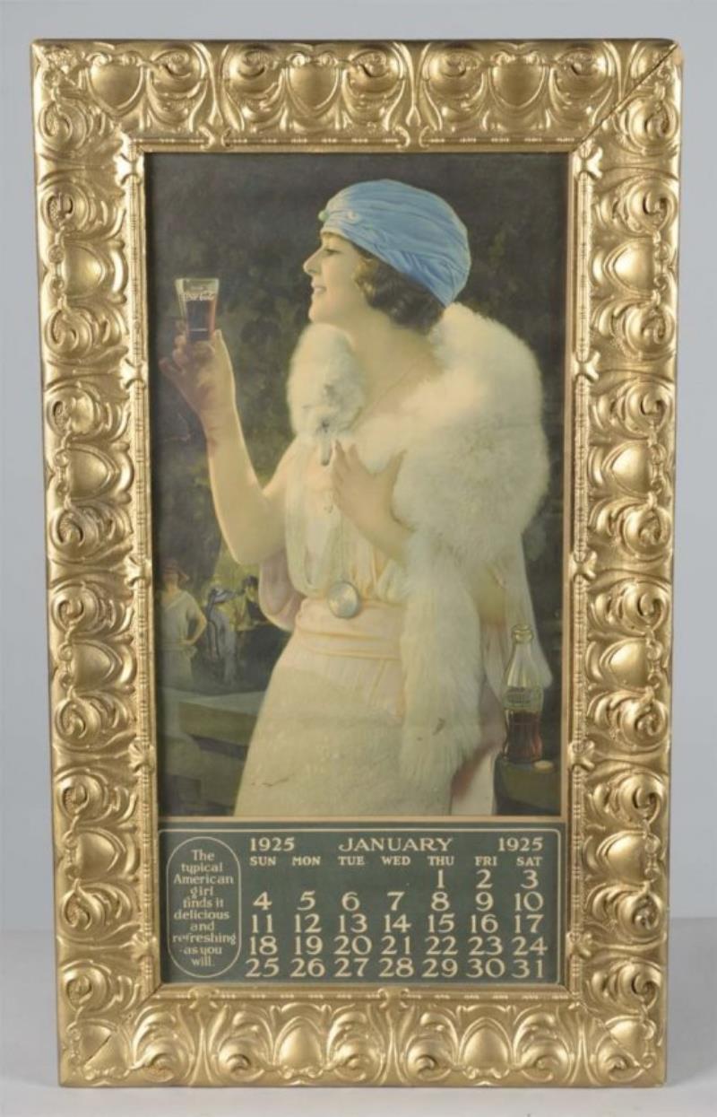 1925 Coca Cola Calendar In Ornate Gold Frame Value & Price Guide