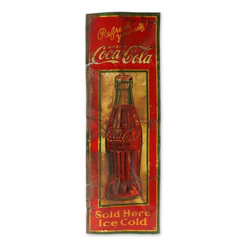 1940's Coca - Cola Vertical Tin Sign Value & Price Guide