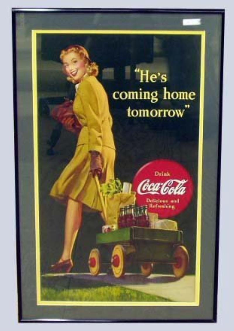 COCA-COLA 1954 CARDBOARD ADVERTISING SIGN Value & Price Guide