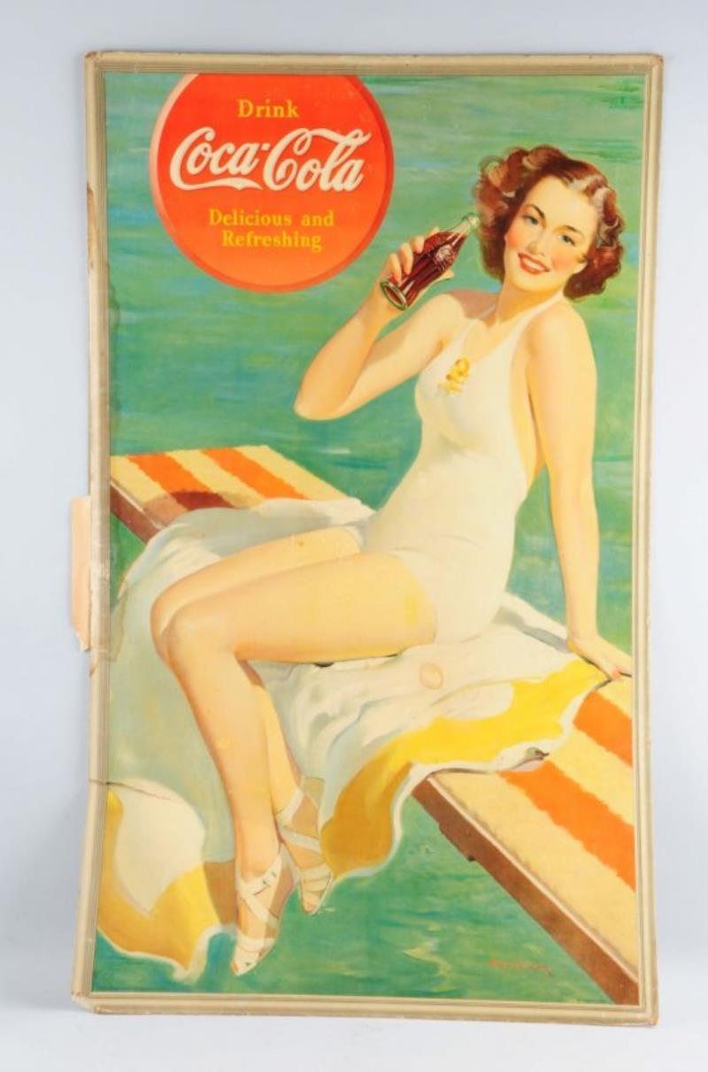 1942 Coca-Cola Service Girl Cardboard Sign Value & Price Guide