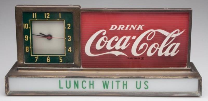Coca Cola Light Up Clock Counter Sign Value & Price Guide