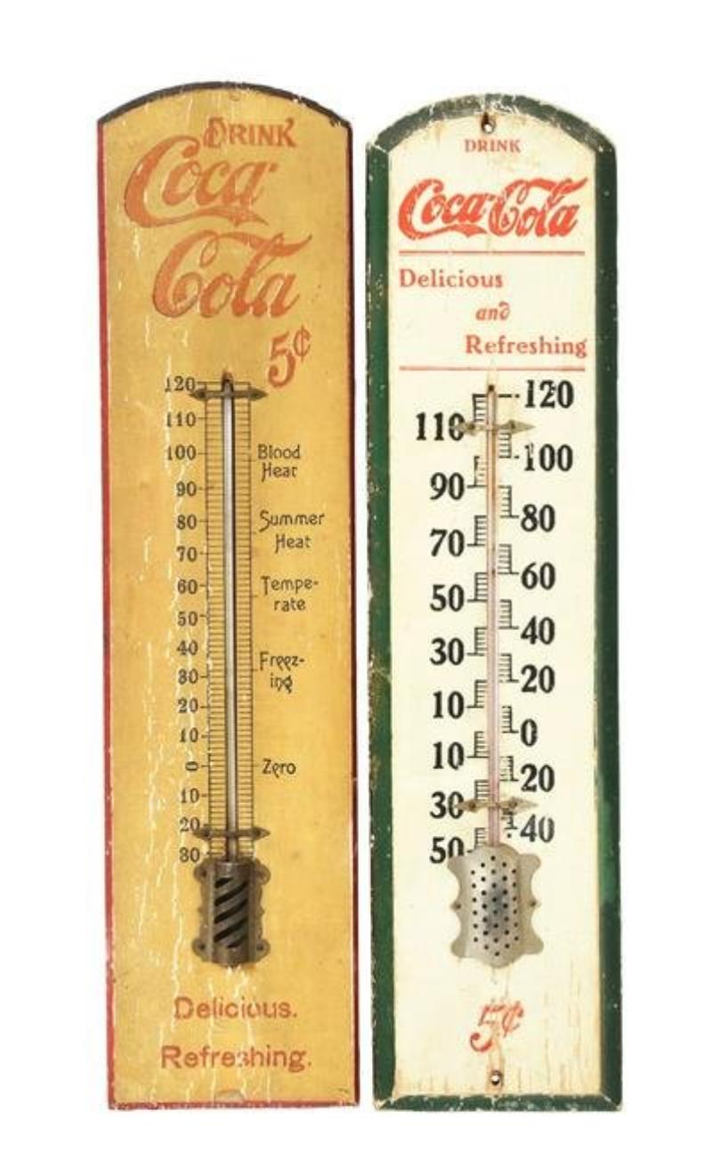 COCA-COLA 5¢ WOODEN THERMOMETERS Value & Price Guide