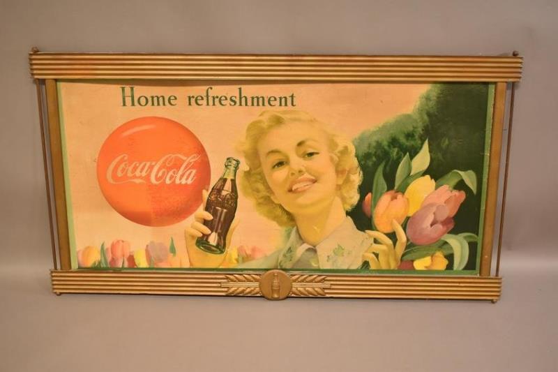 1951 Cardboard Coca - Cola Refreshment Sign Value & Price Guide