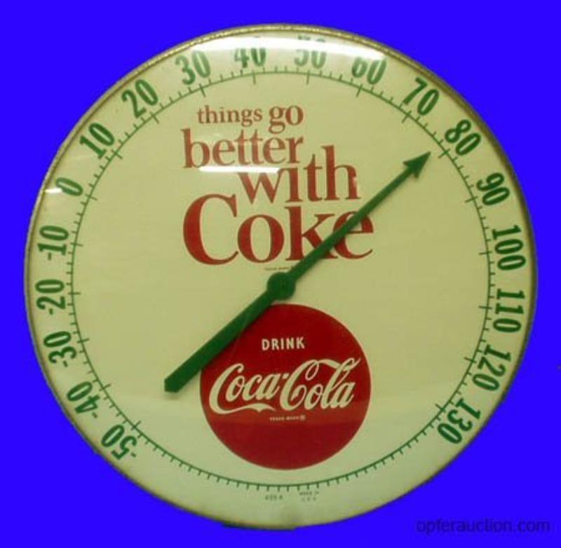 1964 COCA-COLA DIAL THERMOMETER Value & Price Guide