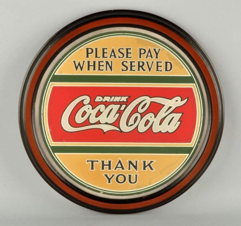 1927 Coca-Cola Reverse on Glass Back Bar Sign Value & Price Guide