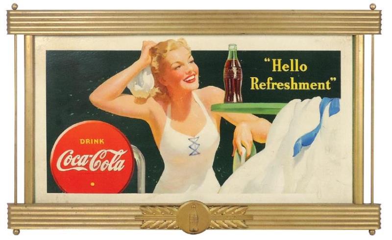 1942 Hello Refreshment Coca - Cola Poster Value & Price Guide