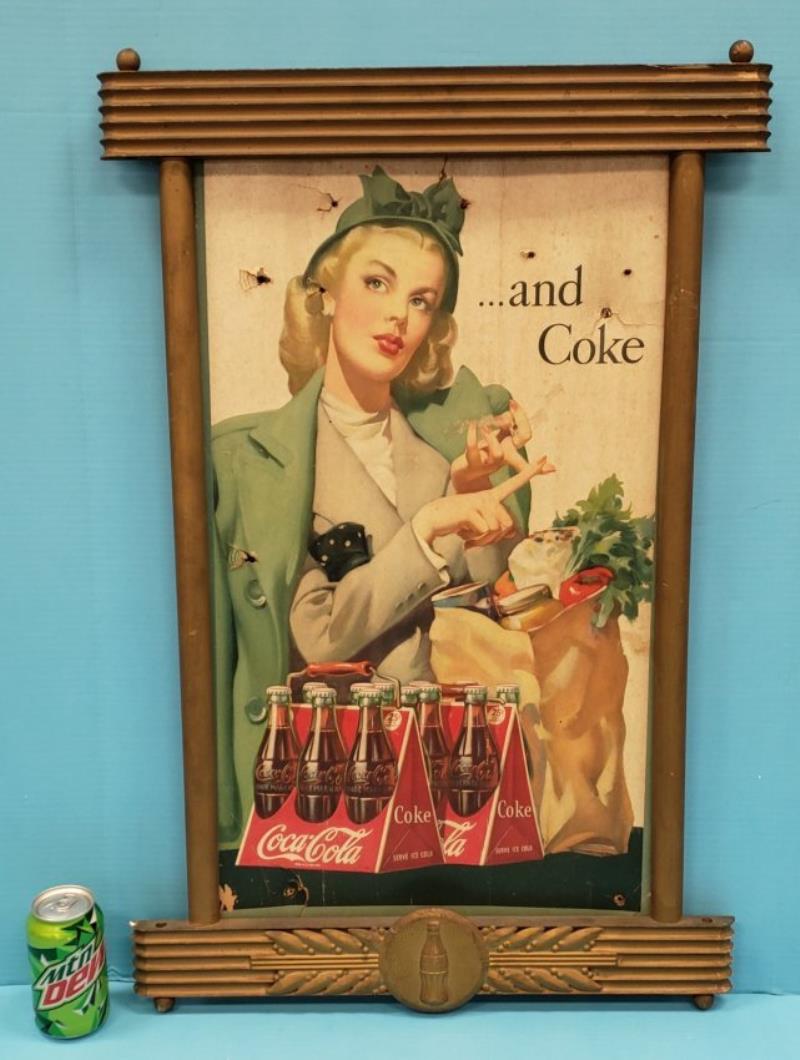 1946 Cardboard Coca-Cola Sign "Coke Belongs" Value & Price Guide