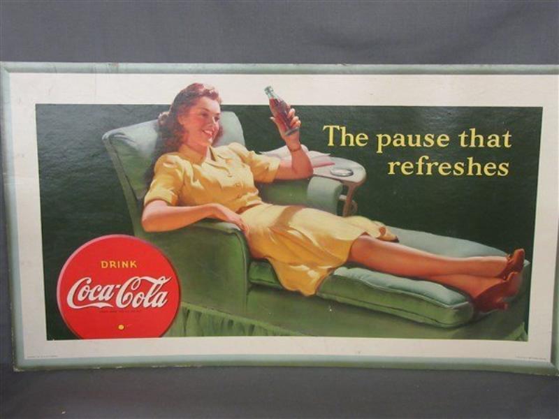 1942 Coca Cola Cardboard Advertising Sign Value & Price Guide