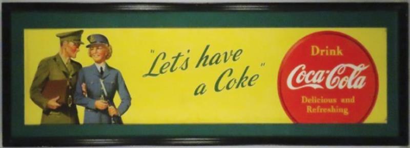1940 COCA-COLA CARDBOARD SIGN Value & Price Guide