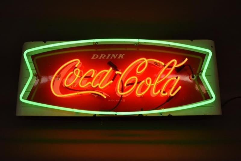 SINGLE-SIDED PORCELAIN COCA-COLA NEON SLED SIGN Value & Price Guide
