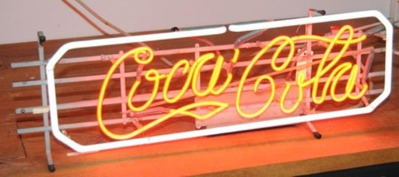 1940s Coca-Cola Two-colored Neon window sign Value & Price Guide