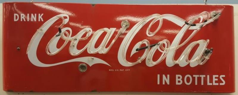 SINGLE-SIDED PORCELAIN COCA-COLA NEON SLED SIGN Value & Price Guide