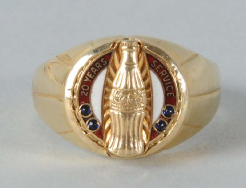 Coca-Cola 30 Year 10 Karat Gold Service Ring Value & Price Guide
