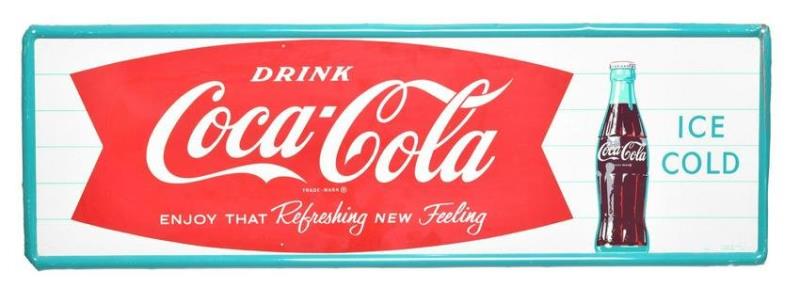Drink Coca-Cola w/ Fishtail Logo Metal Sign Value & Price Guide