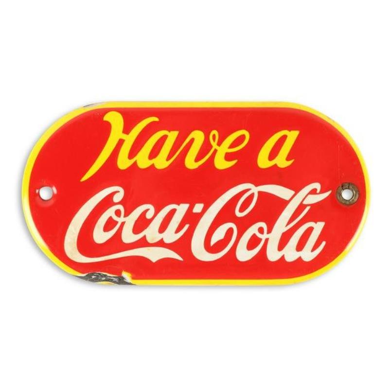 1950's Coca - Cola Tin Push Plate Value & Price Guide