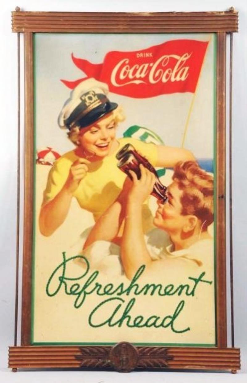 Cardboard Coca-Cola Poster with Kay Frame Value & Price Guide