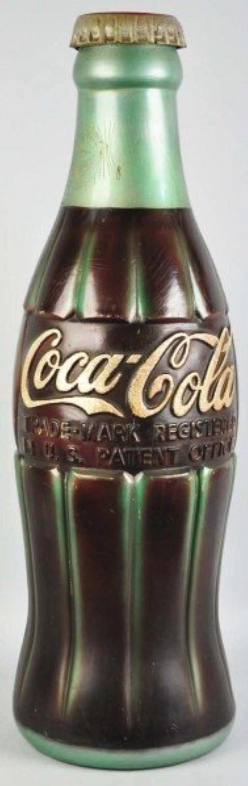 1950s Coca-Cola Rubber Display Bottle & Base Value & Price Guide